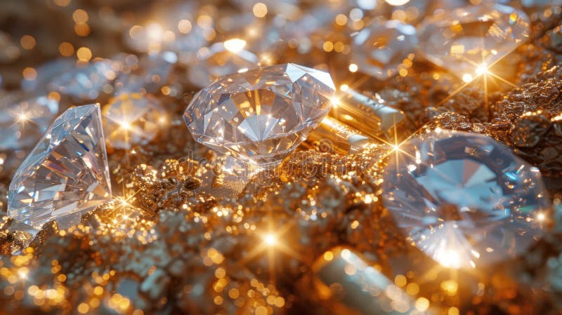 Shiny Diamonds on the Table. Luxury Jewelry Stock Photo - Image of ...