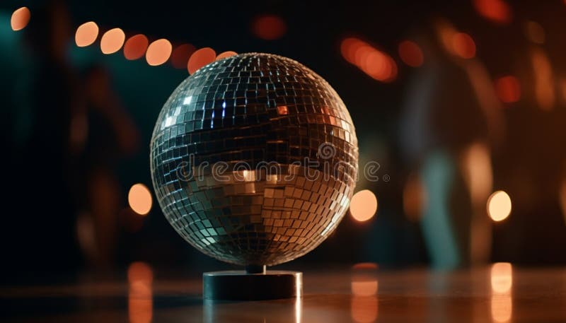 Shiny Disco Ball Illuminates Vibrant Nightclub for Disco Dancing ...