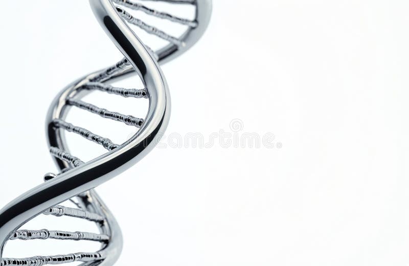 Shiny DNA Helix Structure on White Background. Genetic Code Spiral ...