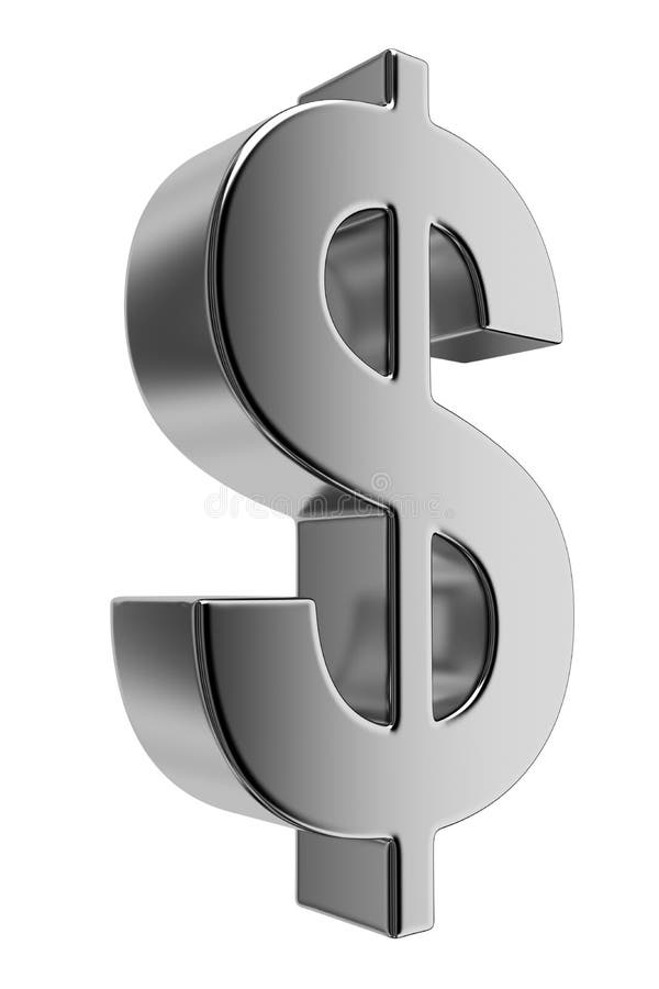 Shiny Dollar sign stock illustration. Illustration of metal - 10165147