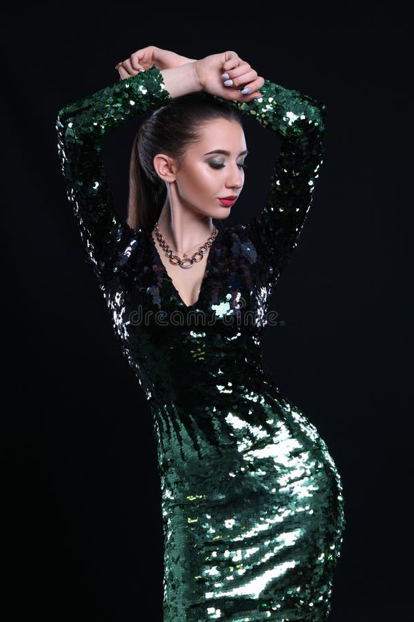 Shiny dress stock image. Image of dancing, silk, long - 18689413