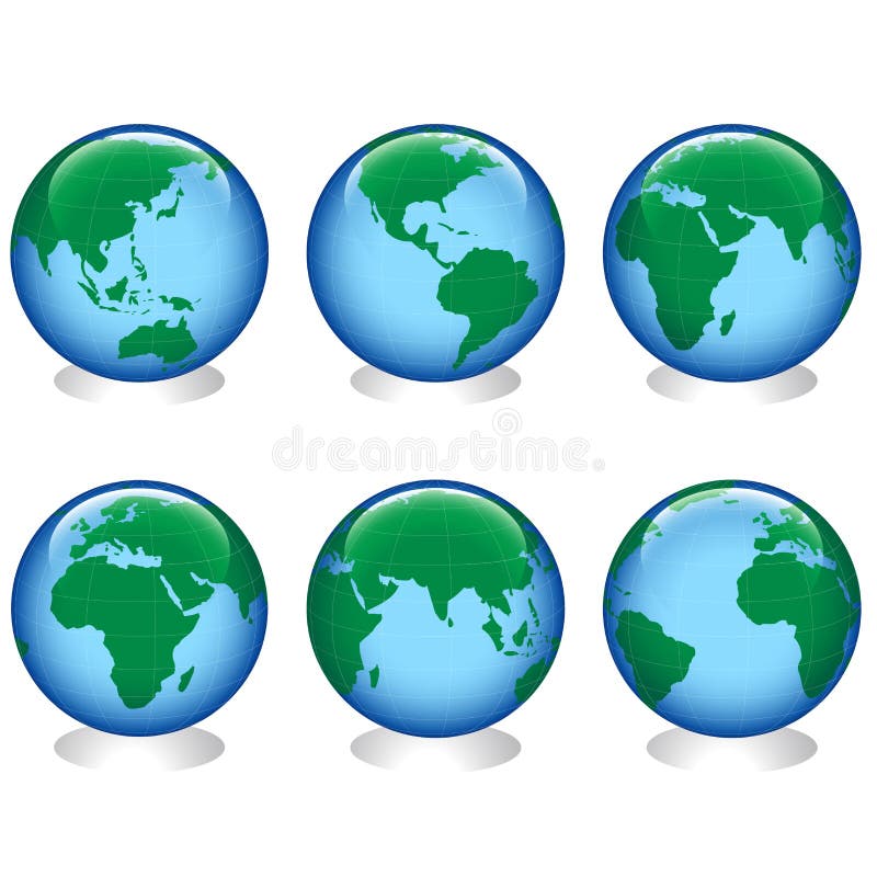 Shiny earth map stock vector. Illustration of ball, asia - 3571779
