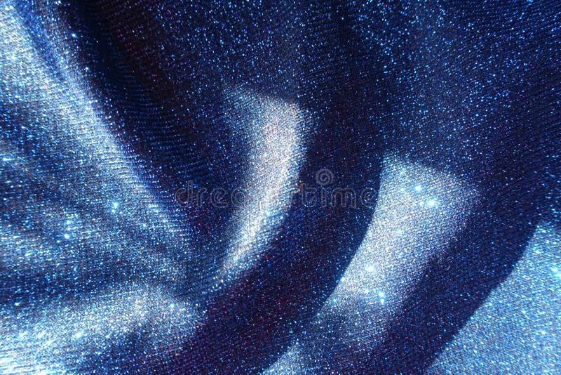 Shiny Blue Lurex Fabric in Soft Folds Stock Photo - Image of blue ...