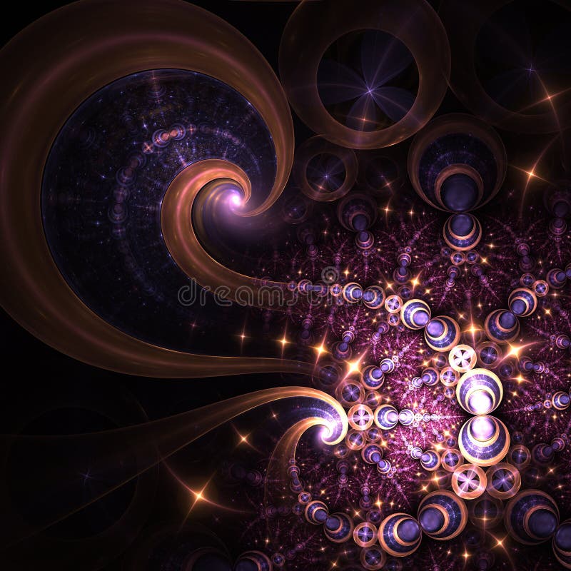 Shiny Endless Galaxies in Outer Space Stock Illustration - Illustration ...