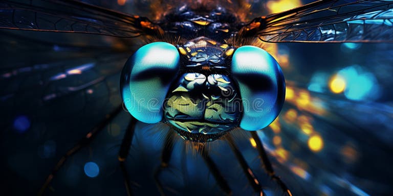 Shiny Eyes the Eyes of a Dragonfly Macro a Reflection _004 Stock ...