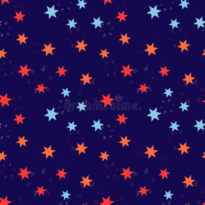 Shiny Falling Stars Seamless Pattern Stock Vector - Illustration of ...