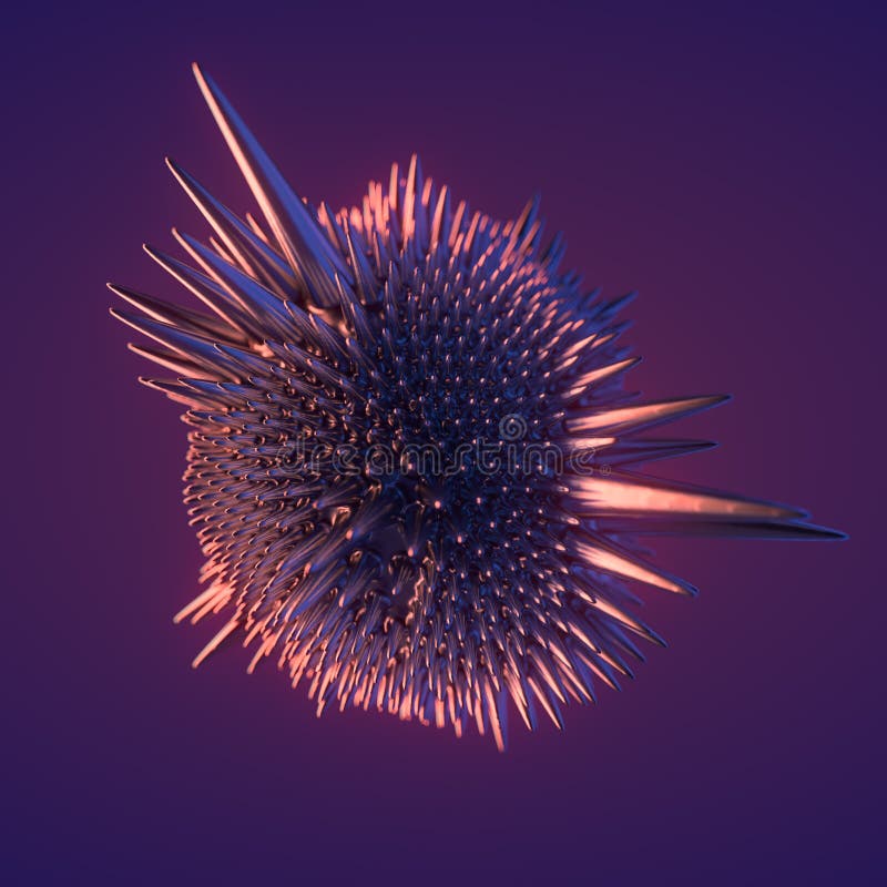 Shiny Ferromagnetic Fluid. Abstract Graphic Composition. Geometric ...