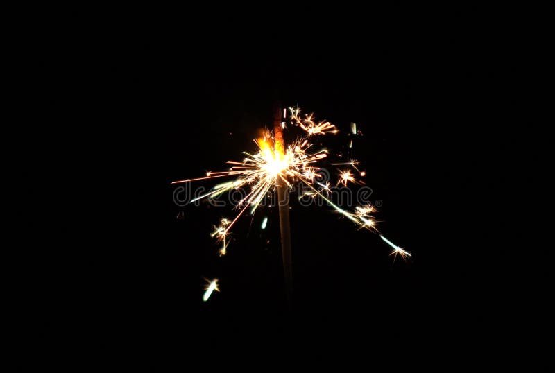 Shiny Firework Particles Spark Flare Pyrotechnics at Night Stock Image ...