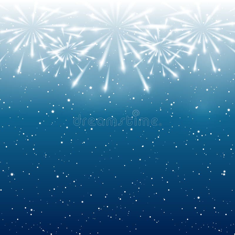 Shiny fireworks on blue stock vector. Illustration of design - 92593560