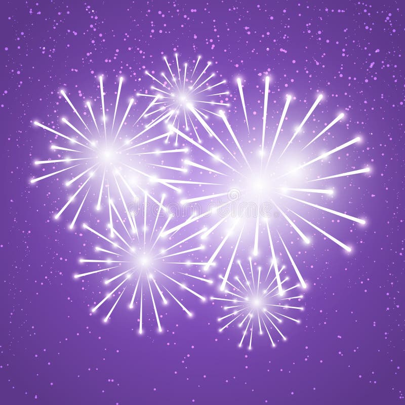 Fireworks On Purple Transparent Background. Independence Day Concept ...