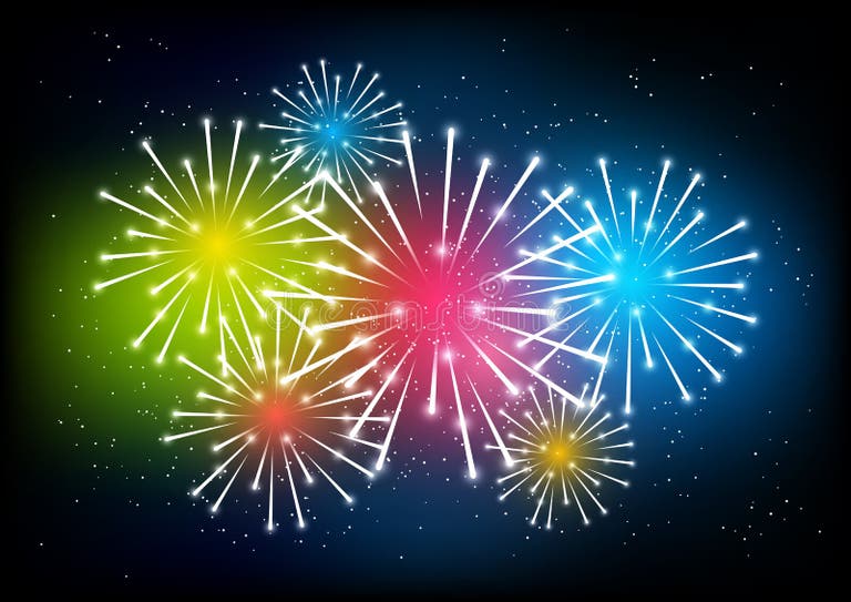 Shiny fireworks stock vector. Illustration of beautiful - 64967090