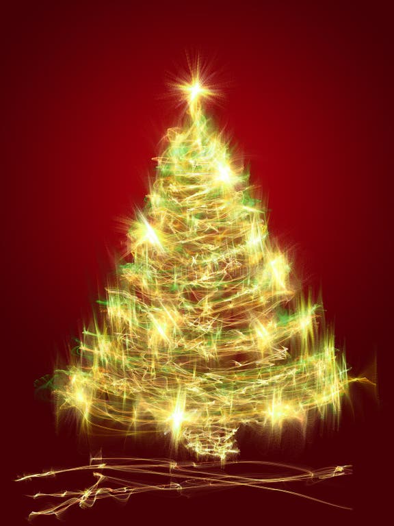 Shiny Flame Wave Light Christmas Tree Stock Illustration - Illustration ...