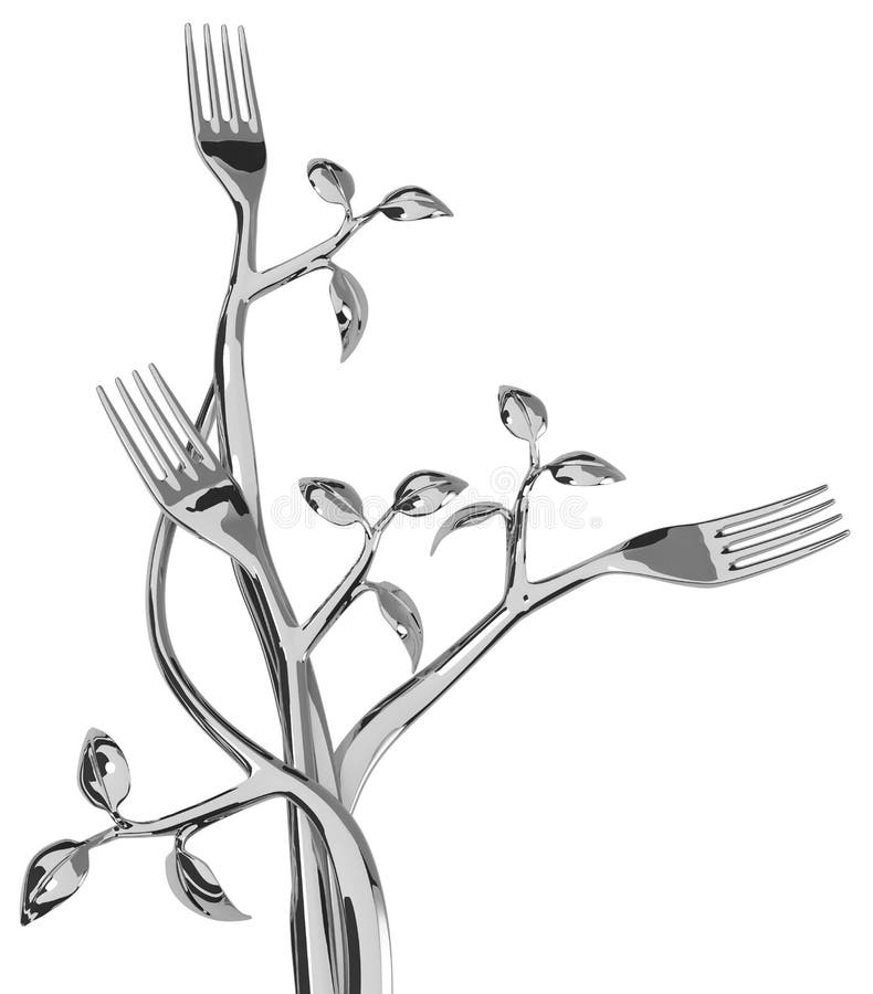 Shiny Fork Tree Abstract stock illustration. Illustration of tree ...