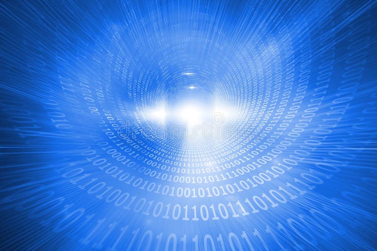 Shiny Futuristic Binary Code Spiral Stock Illustration - Illustration ...