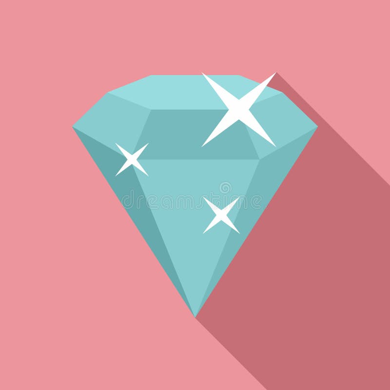 Shiny Game Diamond Icon, Flat Style Stock Vector - Illustration of ...