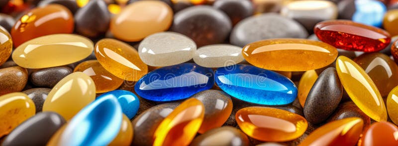 Shiny Gem Crystal and Pebbles with Beautiful Reflections. Stunning Gem ...