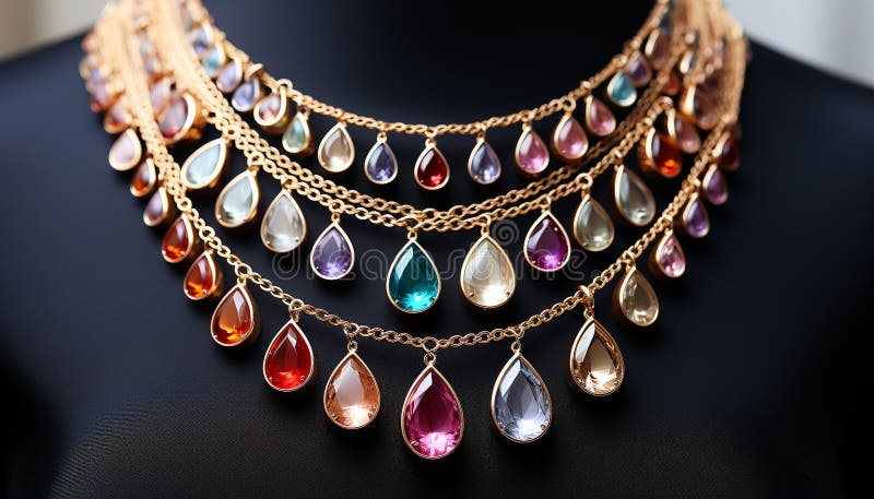 Shiny Gemstone Necklace, a Fashion Accessory of Elegance and Luxury ...