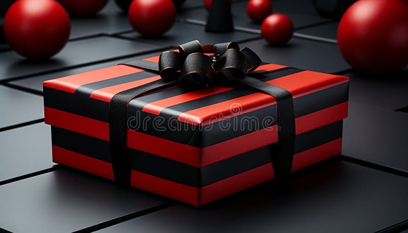 A Shiny Gift Box Wrapped in Festive Wrapping Paper Generated by AI ...