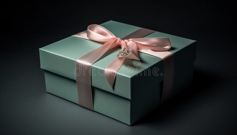 Shiny Gift Box Wrapped in Ornate Satin Generated by AI Stock ...