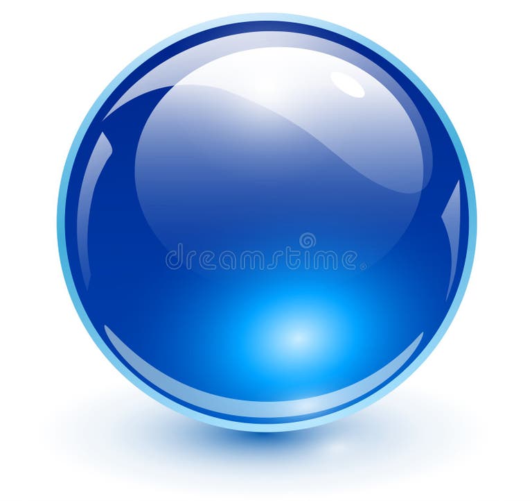Shiny Glass Ball, Blue Trasparent Sphere Stock Vector - Illustration of ...