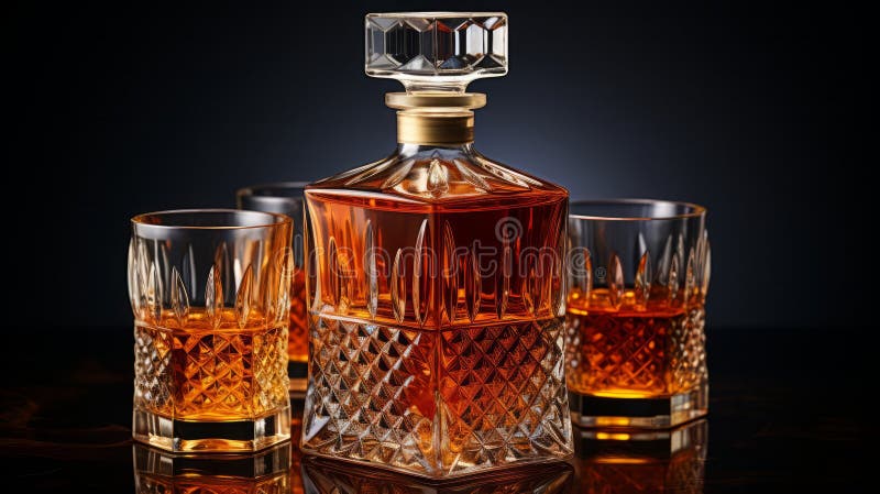 Shiny Glass Container Holds Old Whiskey a Celebration. Generative AI ...