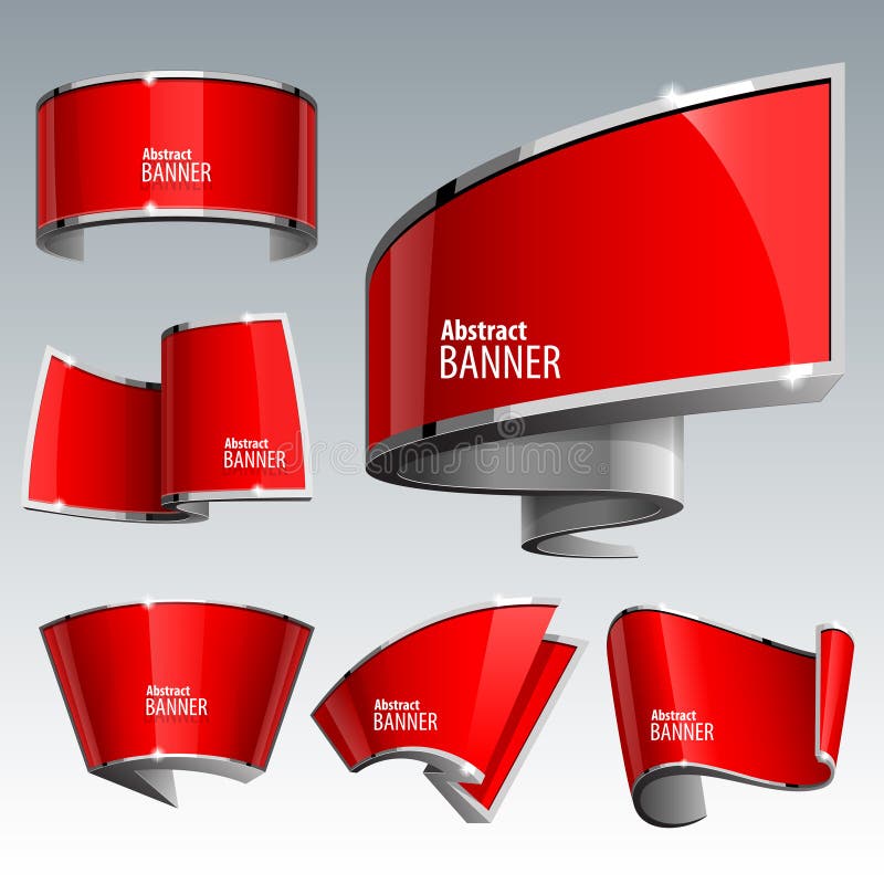 Shiny Gloss Red Vector Banner. Eps 10 Stock Vector - Illustration of ...
