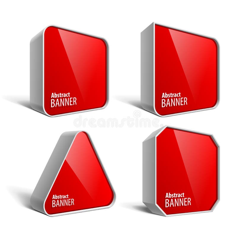 Shiny gloss red 3d banner stock vector. Illustration of balloon - 82731516