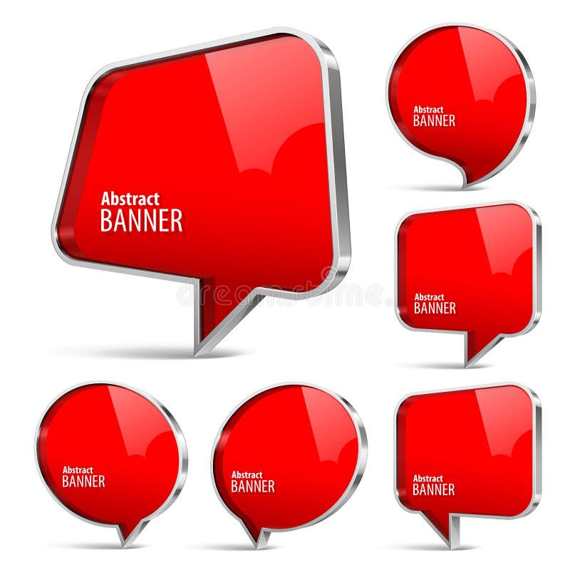 Shiny gloss red 3d banner stock vector. Illustration of balloon - 82731516