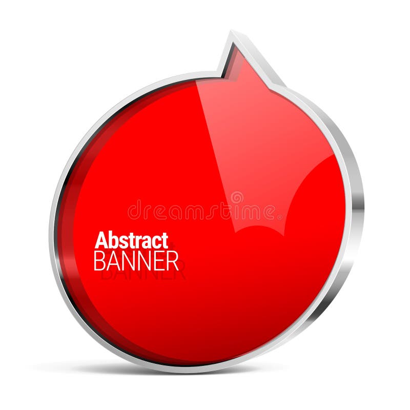 Shiny gloss red 3d banner stock vector. Illustration of balloon - 82731516