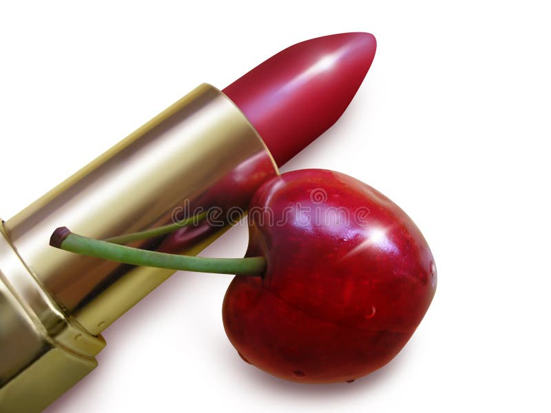 Shiny Glossy Juicy Lipstick. Stock Image - Image of glossy, cherry: 865879