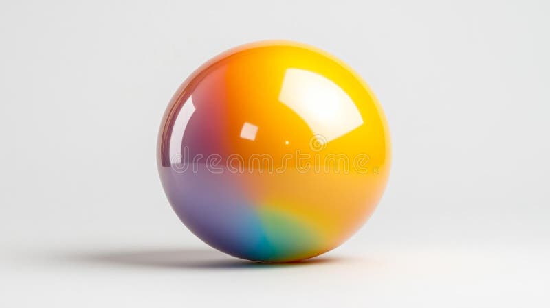 Colorful Glossy Sphere with Vibrant Gradients on a Plain Background ...