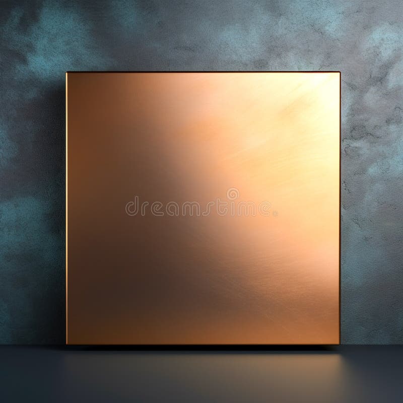 Shiny Glossy Square, Golden Color, Geometric Background. Stock Image ...