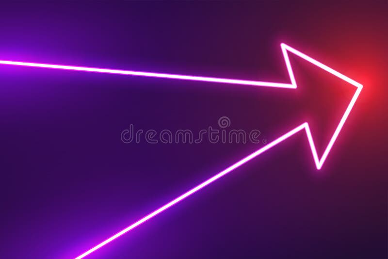 Shiny and Glowing Arrow Sign Background with Neon Effect Stock Vector ...