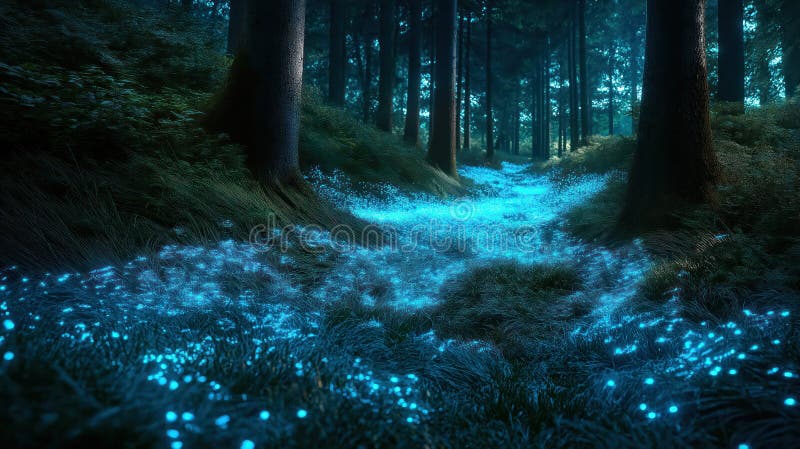 Shiny Glowing Magical Grass in the Forest Stock Image - Image of bright, colorful: 344903879