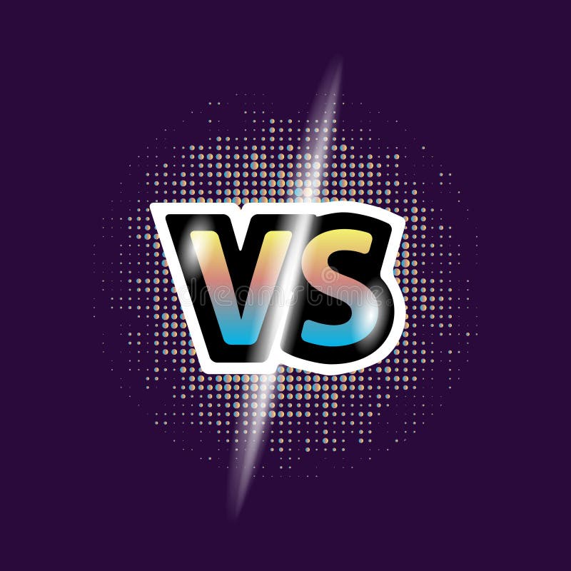 Shiny and Glowing Text Vs or Versus Vector Design Template Stock ...