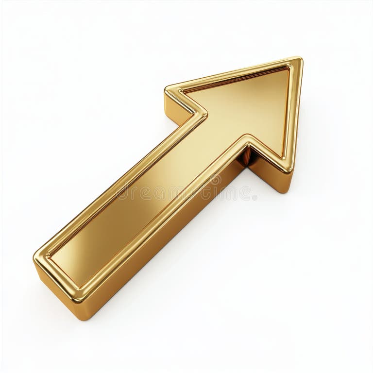 A Shiny Gold Arrow Pointing Upwards, Symbolizing Growth or Progress ...