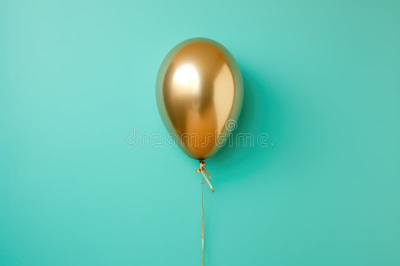 Shiny Gold Balloon with String Attached. Perfect for Celebrations and ...