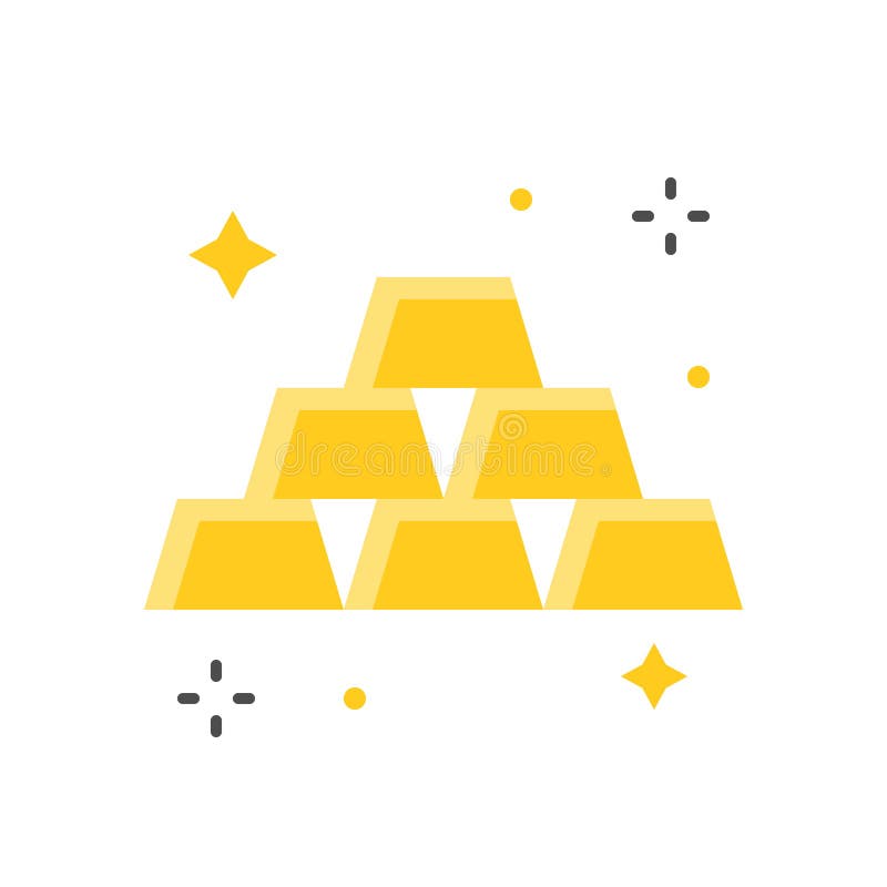Shiny Gold Bar Vector Icon, Wealth Concept Stock Vector - Illustration ...
