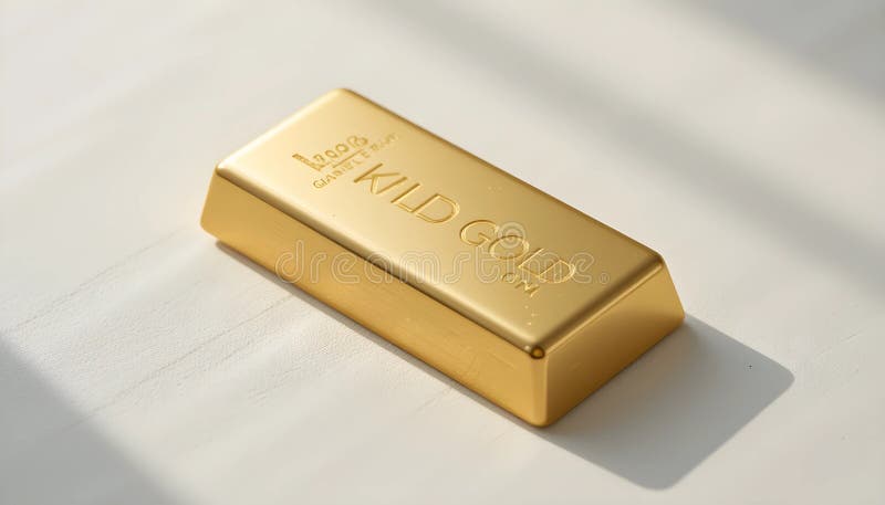 Shiny Gold Bar on White Background with Soft Shadows Stock Illustration ...