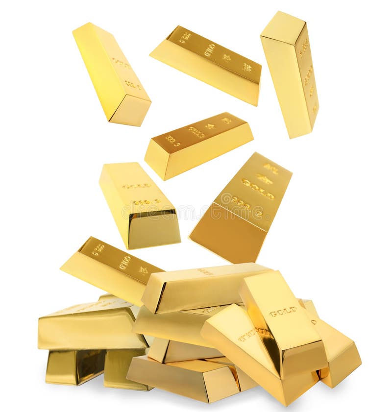 Gold Bars Rain White Background Stock Photos - Free & Royalty-Free ...
