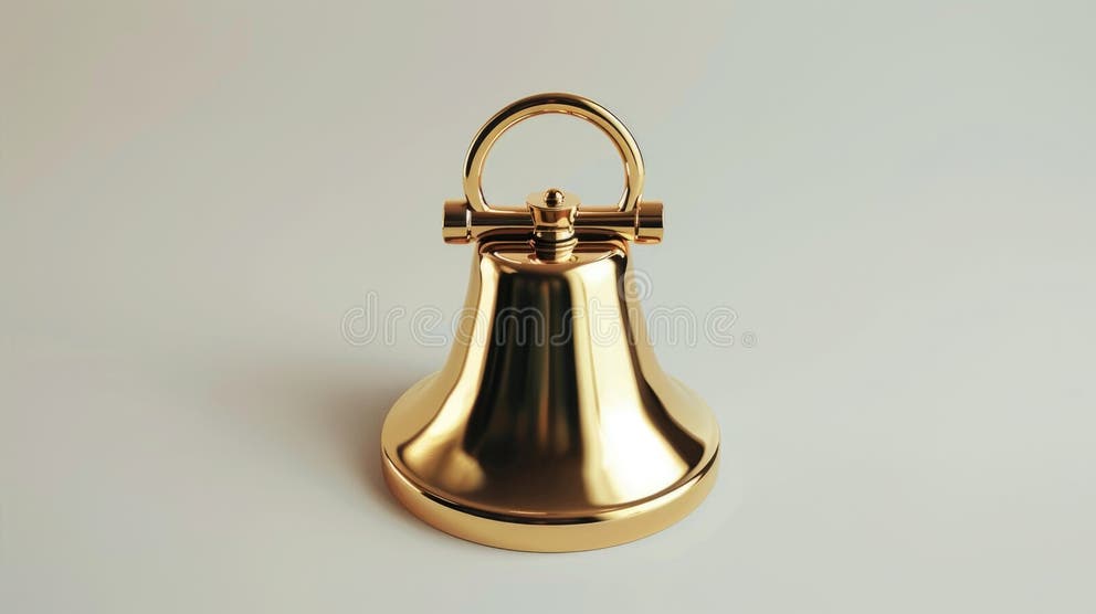 A Shiny Gold Bell on a Clean White Background. Suitable for Various ...