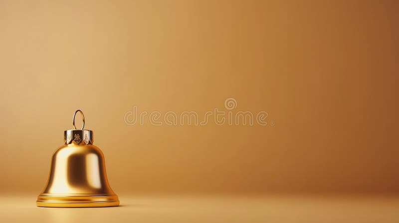 Shiny Gold Bell on a Soft Warm Background for Celebrations ...