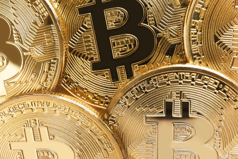 Gold Bitcoins on White. Digital Currency Stock Photo - Image of digital ...