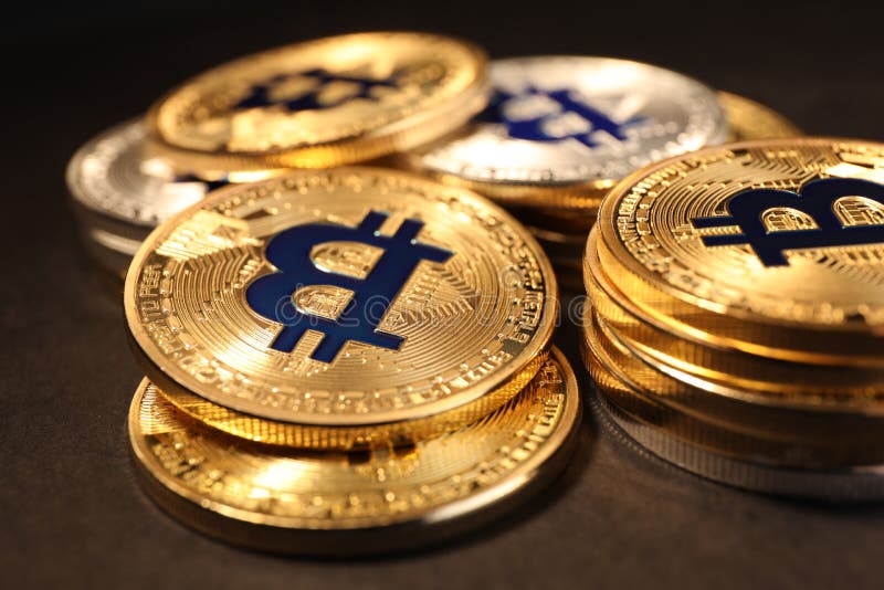 Gold Bitcoins on White. Digital Currency Stock Photo - Image of digital ...