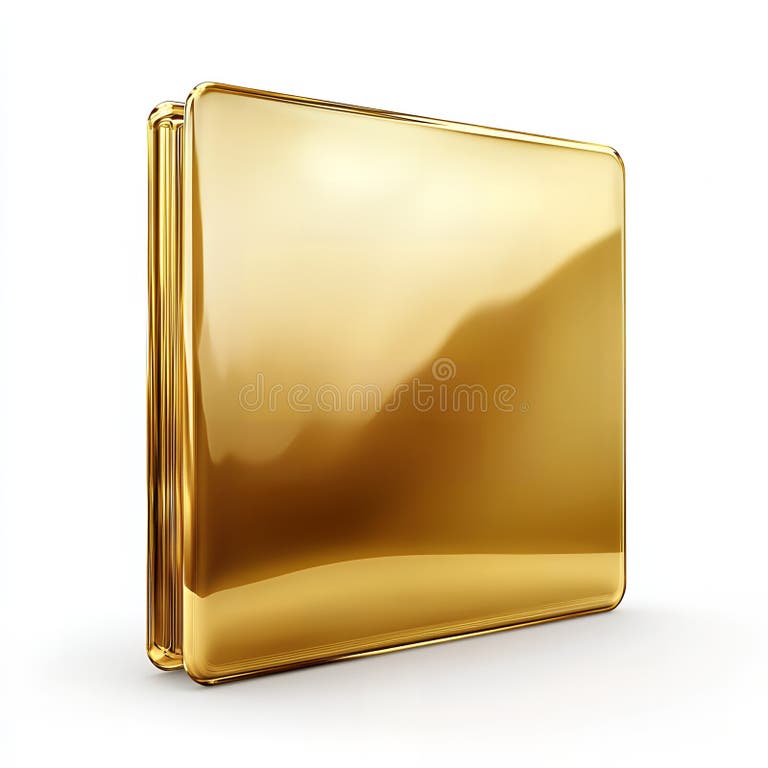Shiny Gold Block on White Background Stock Illustration - Illustration ...