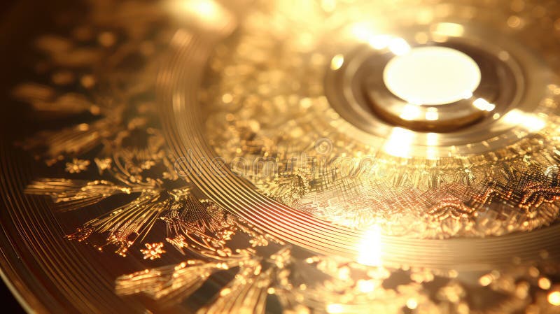 Shiny gold cd stock illustration. Illustration of collectible - 372760334