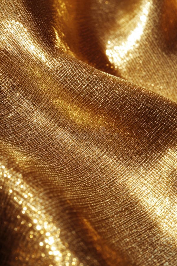 Shiny Gold Cloth Close Up stock photo. Image of fabric - 375450436