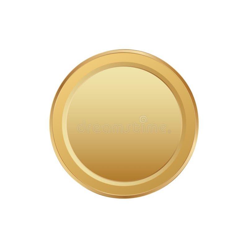 Shiny Gold Coin with Smooth Edge and Smooth Surface Reflecting Light ...