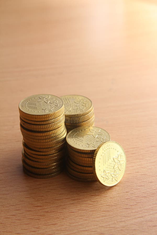 Shiny gold coins stock photo. Image of accounting, monetary - 48193014