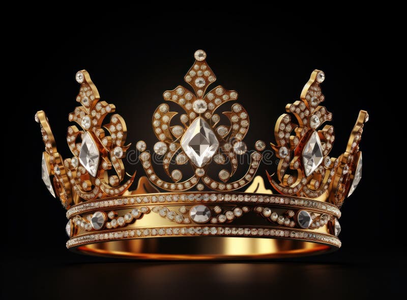 A Shiny, Gold Crown Isolated Stock Photo - Image of artifact, queen ...